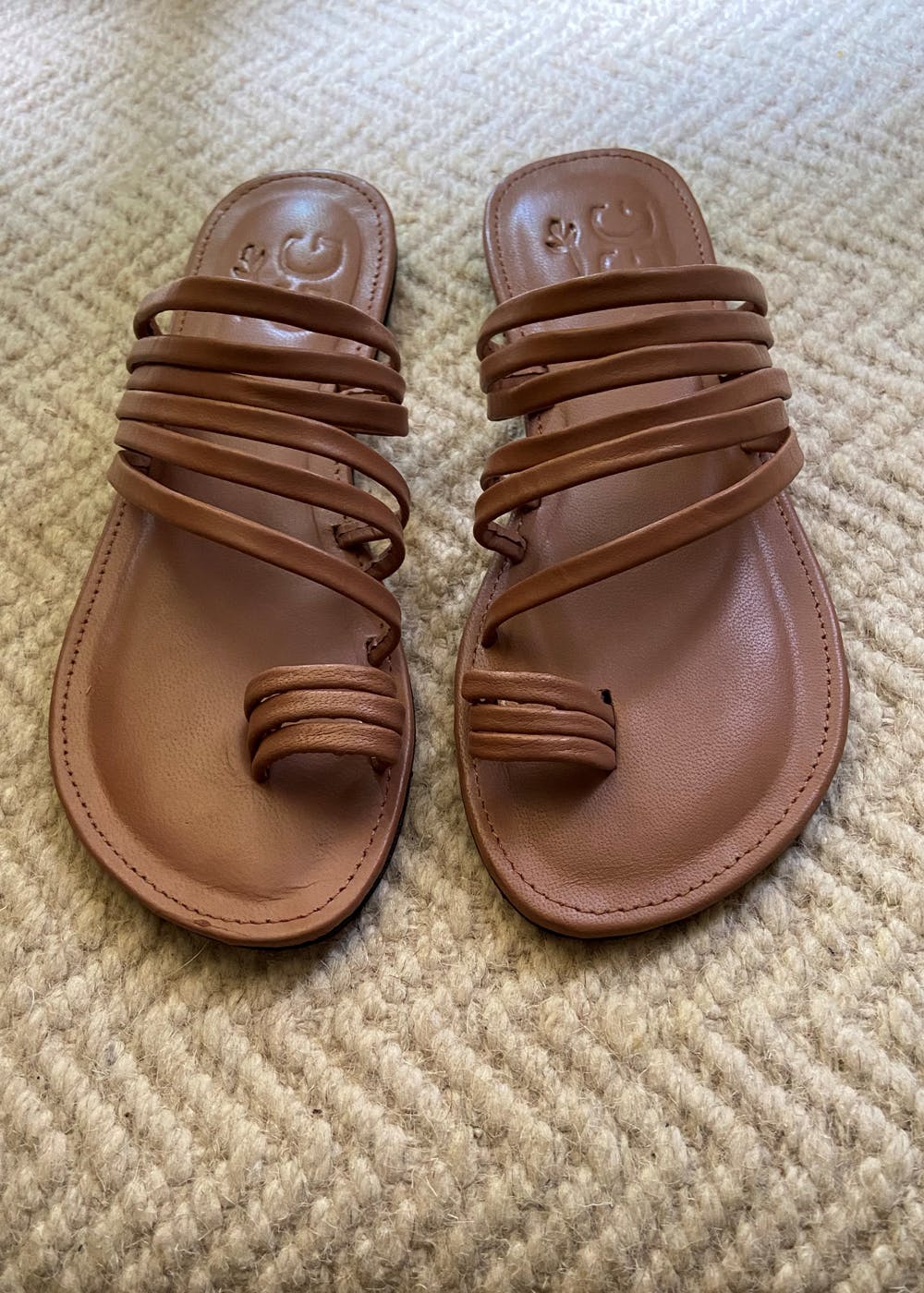 Get One Toe Multi Strappy Brown Slides at ₹ 850 | LBB Shop