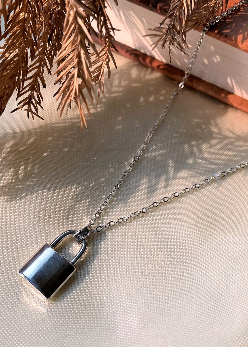 Get Silver Plated Lock Pendant Chain at ₹ 499 | LBB Shop