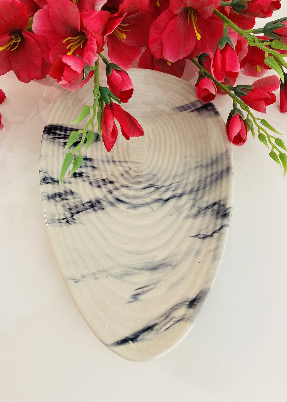 Get Ceramic Marble Almond Platter at ₹ 1699 | LBB Shop