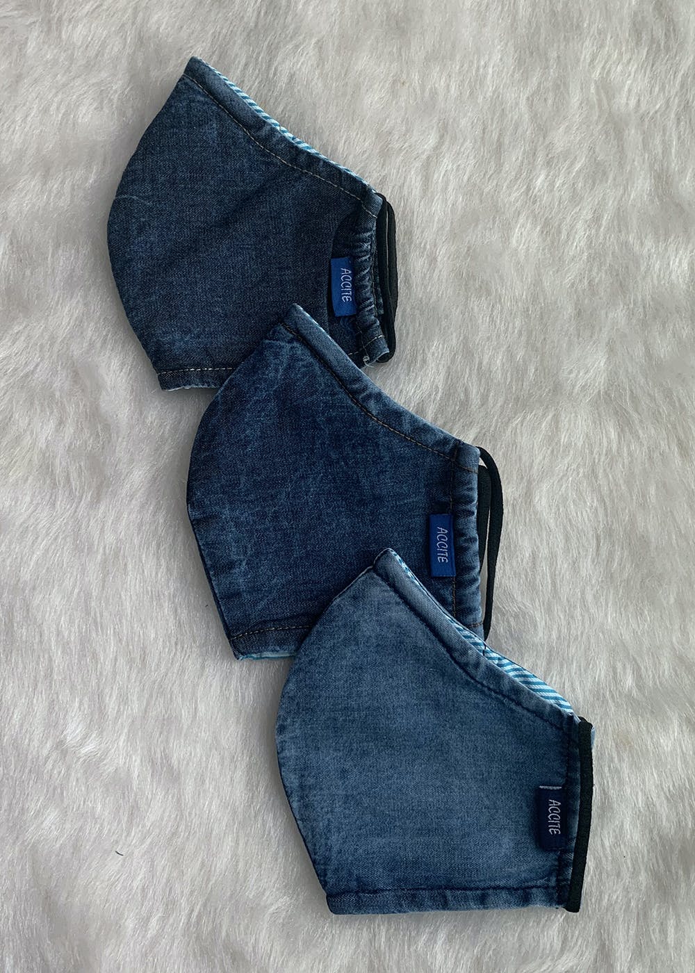 Get Set of 3 Plain Dark Denim Blue Masks at ₹ 299 | LBB Shop