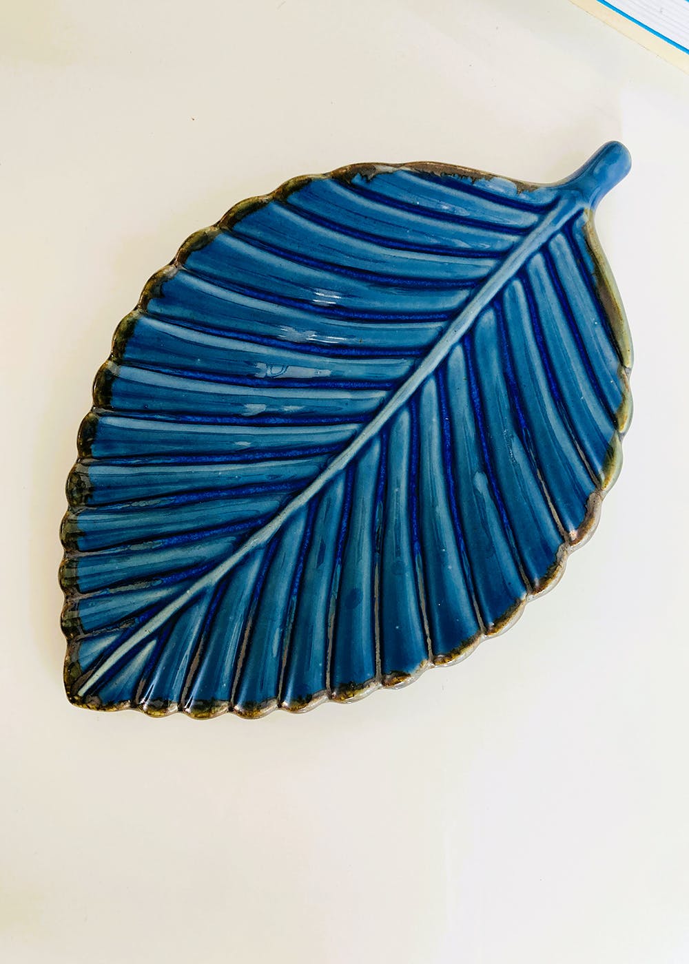 Get Royal Blue Leaf Platter at ₹ 1499 | LBB Shop