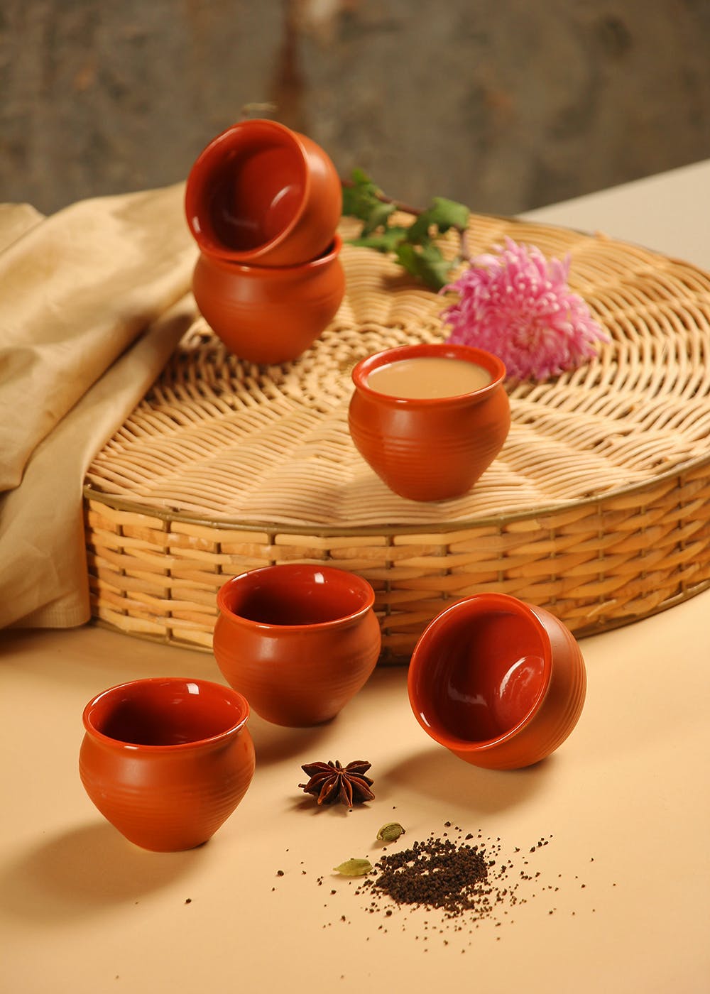 Get Re-Usable Brown Ceramic Handcrafted Kullad - Set of 6 at ₹ 399 ...