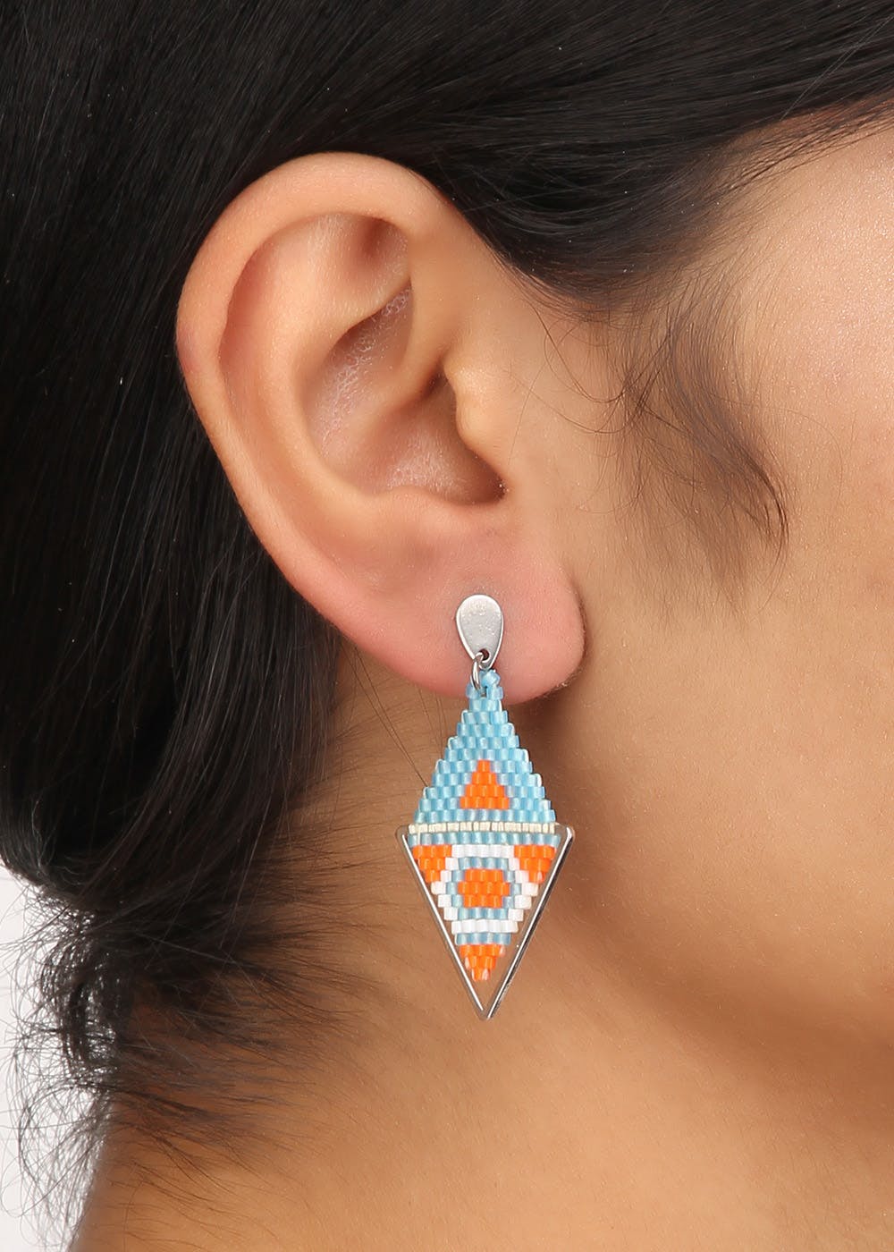 Get Beaded Triangle Earrings at ₹ 1050 | LBB Shop