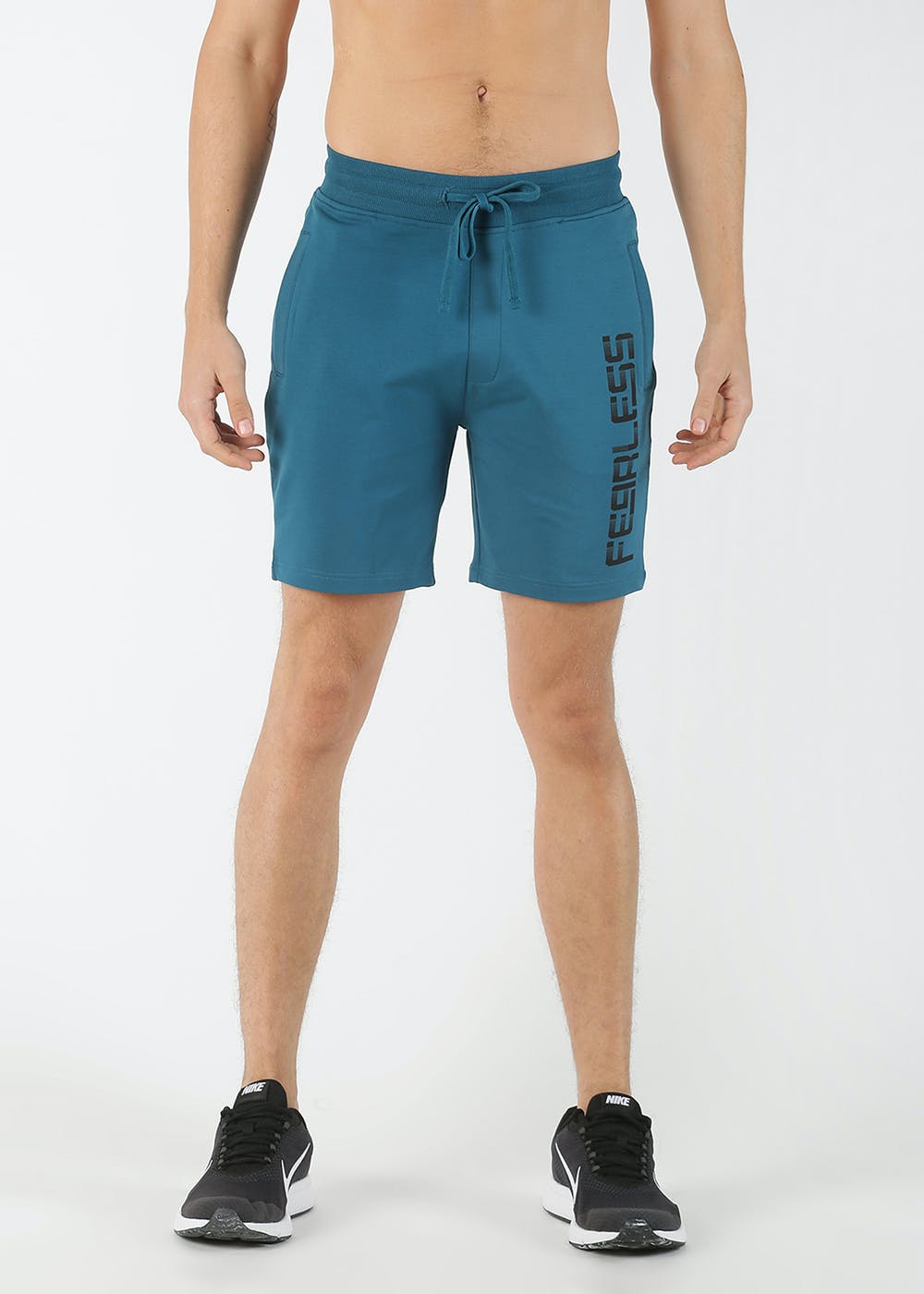 Get Fearless Graphic Teal Cotton Shorts at ₹ 899 | LBB Shop