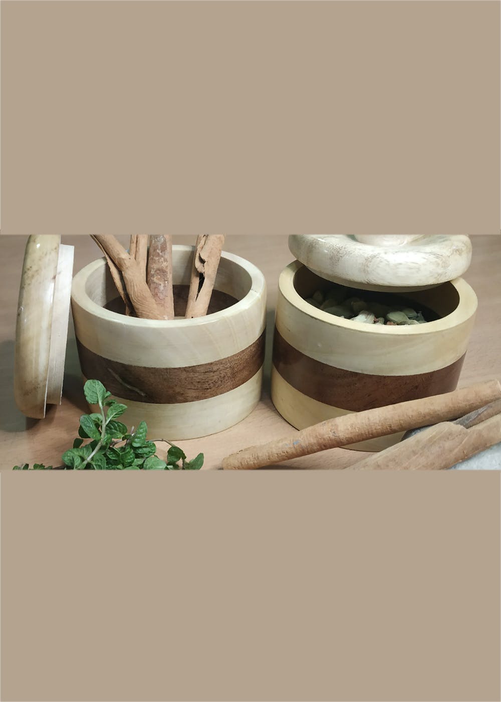 Get Eco Friendly Wooden Kitchen Storage Boxes/Containers - (set of 2 ...