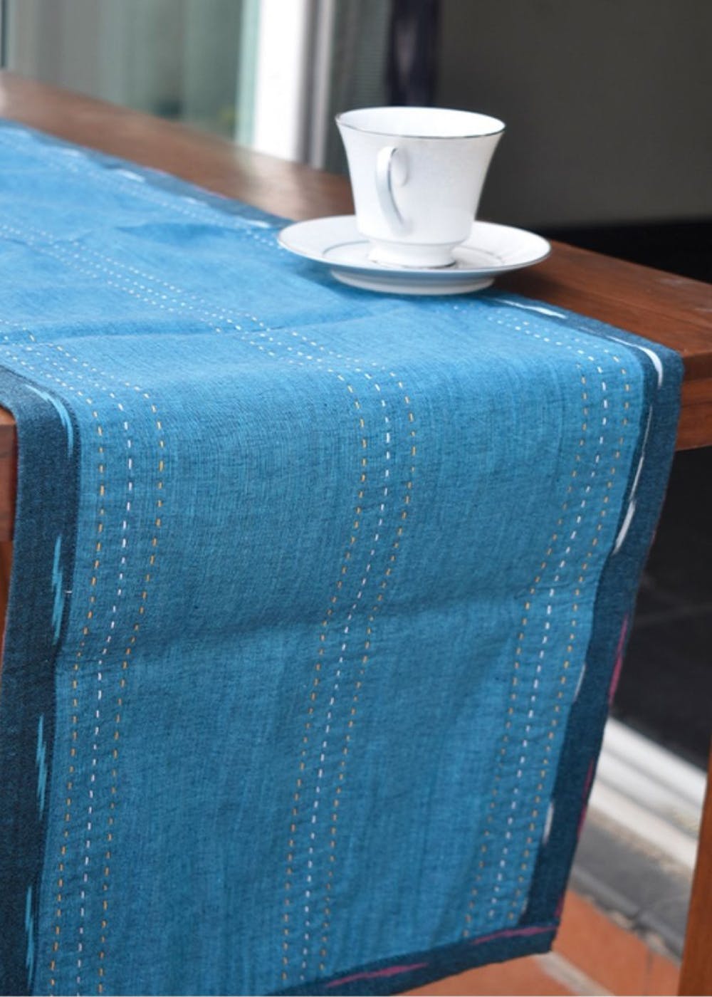 Get Blue And Pink Reversible Ikat Table Runners - 13" x 72" at ₹ 1100 ...