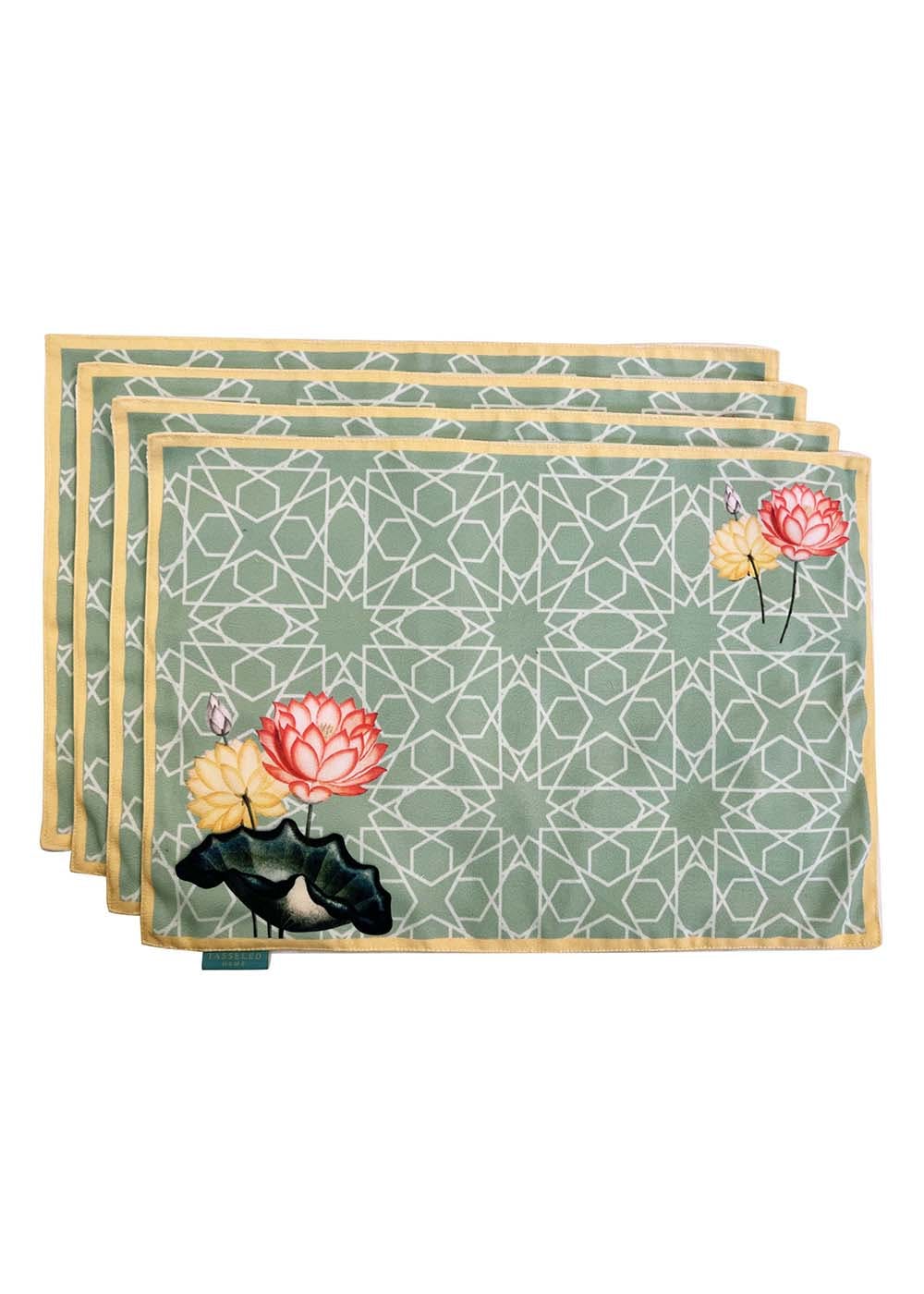 Get Lattice Lotus Placemats 13X19, Set Of 4 at ₹ 999 | LBB Shop
