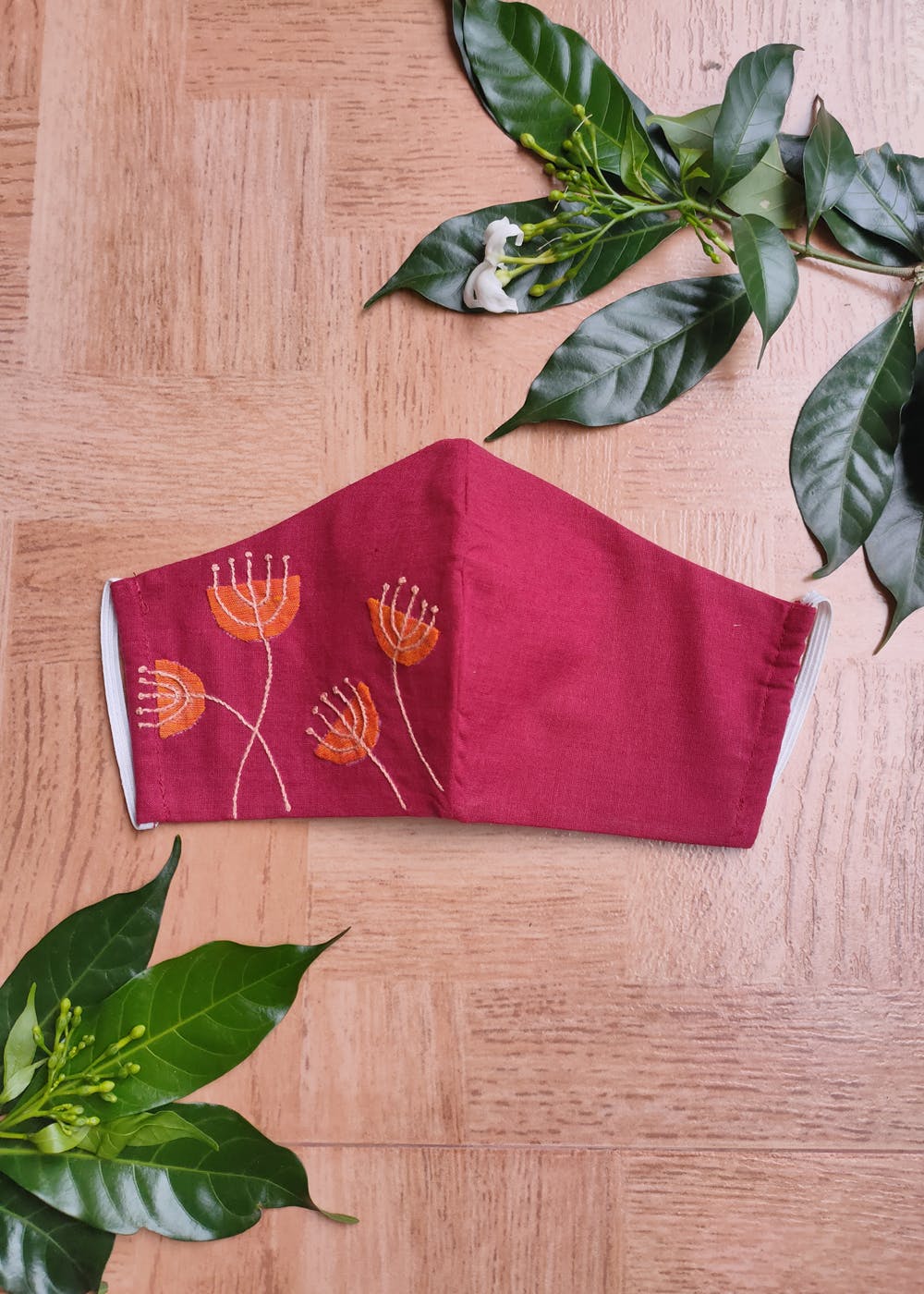 Get Red Floral Embroidered Mask at ₹ 159 | LBB Shop