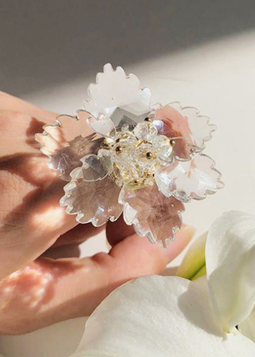 Get Transparent Flower Adjustable Ring at ₹ 599 | LBB Shop