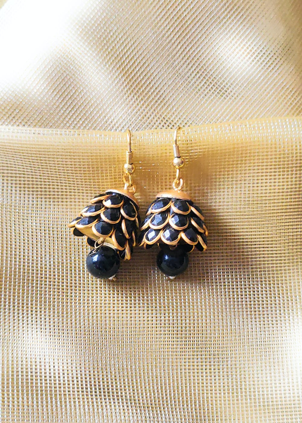 Get Black Pachhi Lotus Flower Jhumkis at ₹ 549 | LBB Shop