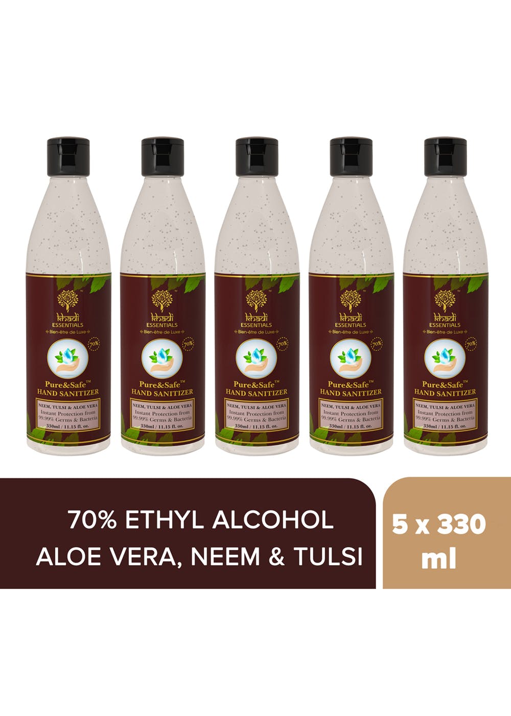 Get Pure&Safe Instant Hand Sanitizer - Pack of 5 (330ml each) at ₹ 825 ...