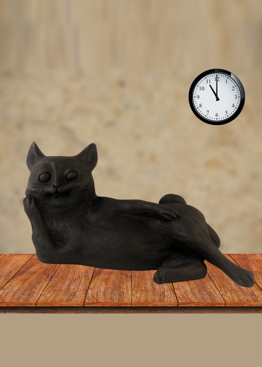 Get Relaxing Fat Cat Sculpture - Black at ₹ 1999 | LBB Shop