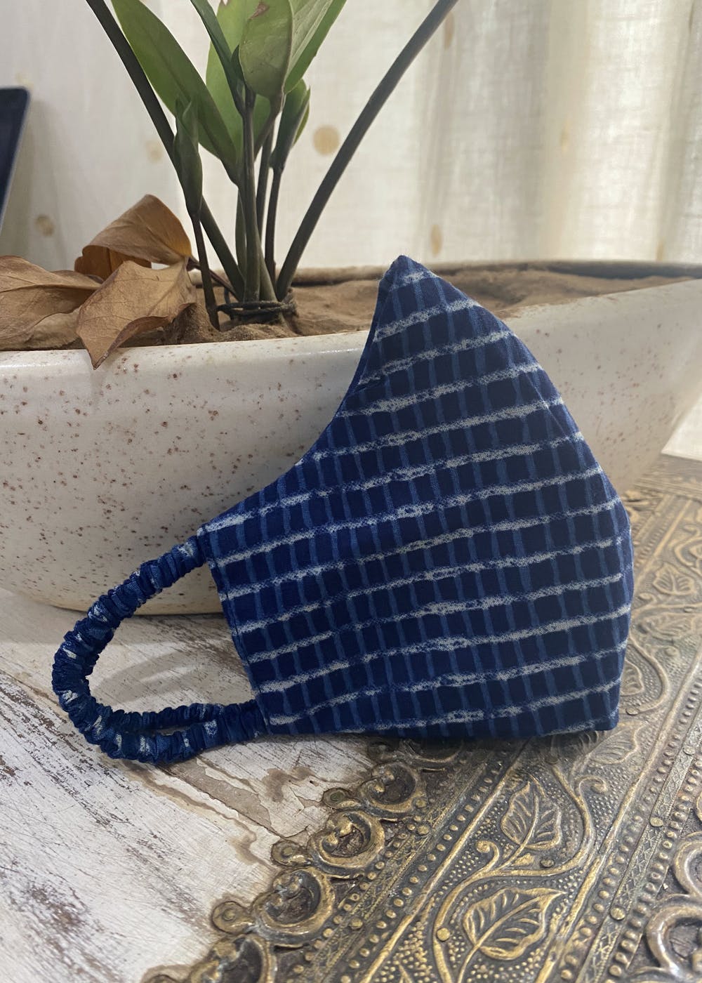 Get Indigo Geometric Print Triple Layered Mask at ₹ 129 | LBB Shop