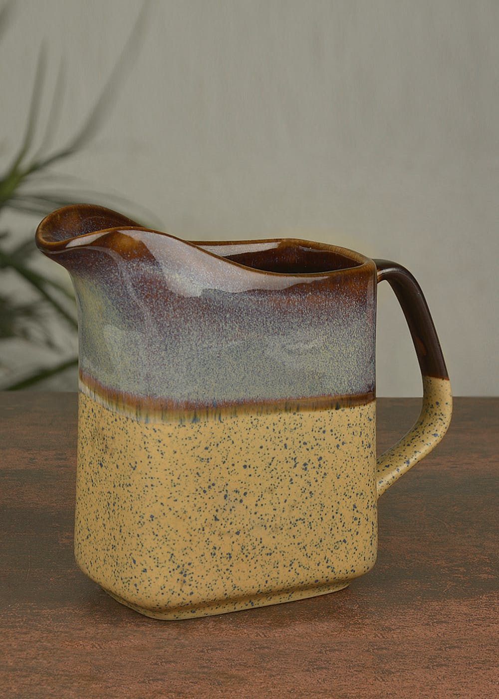 Get Beige And Off White Studio Pottery Dual Tone Ceramic Square Jug at ...