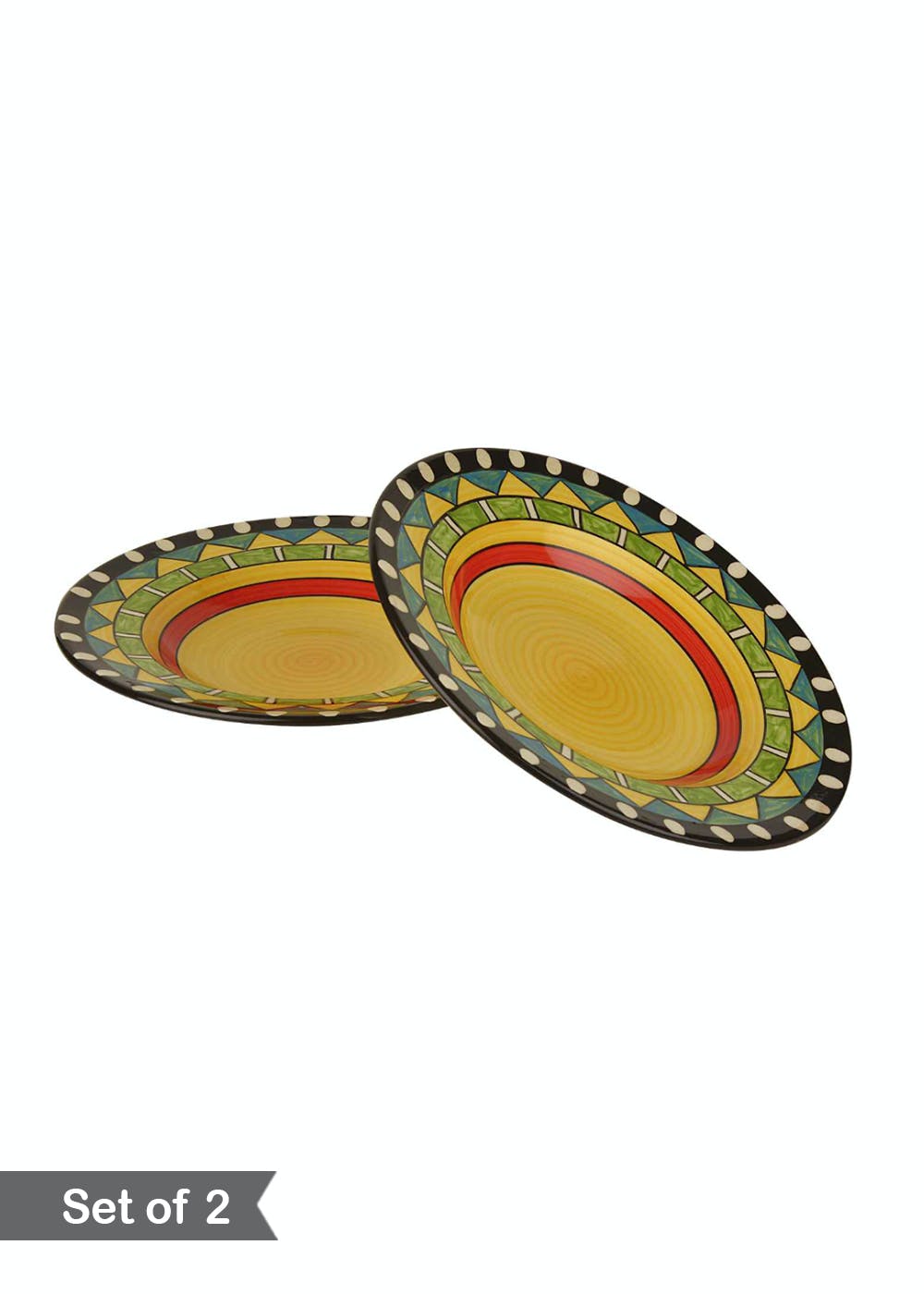 Get Multicolor Hand Painted Ceramic Pasta Plates - Set of 2 at ₹ 1245 ...