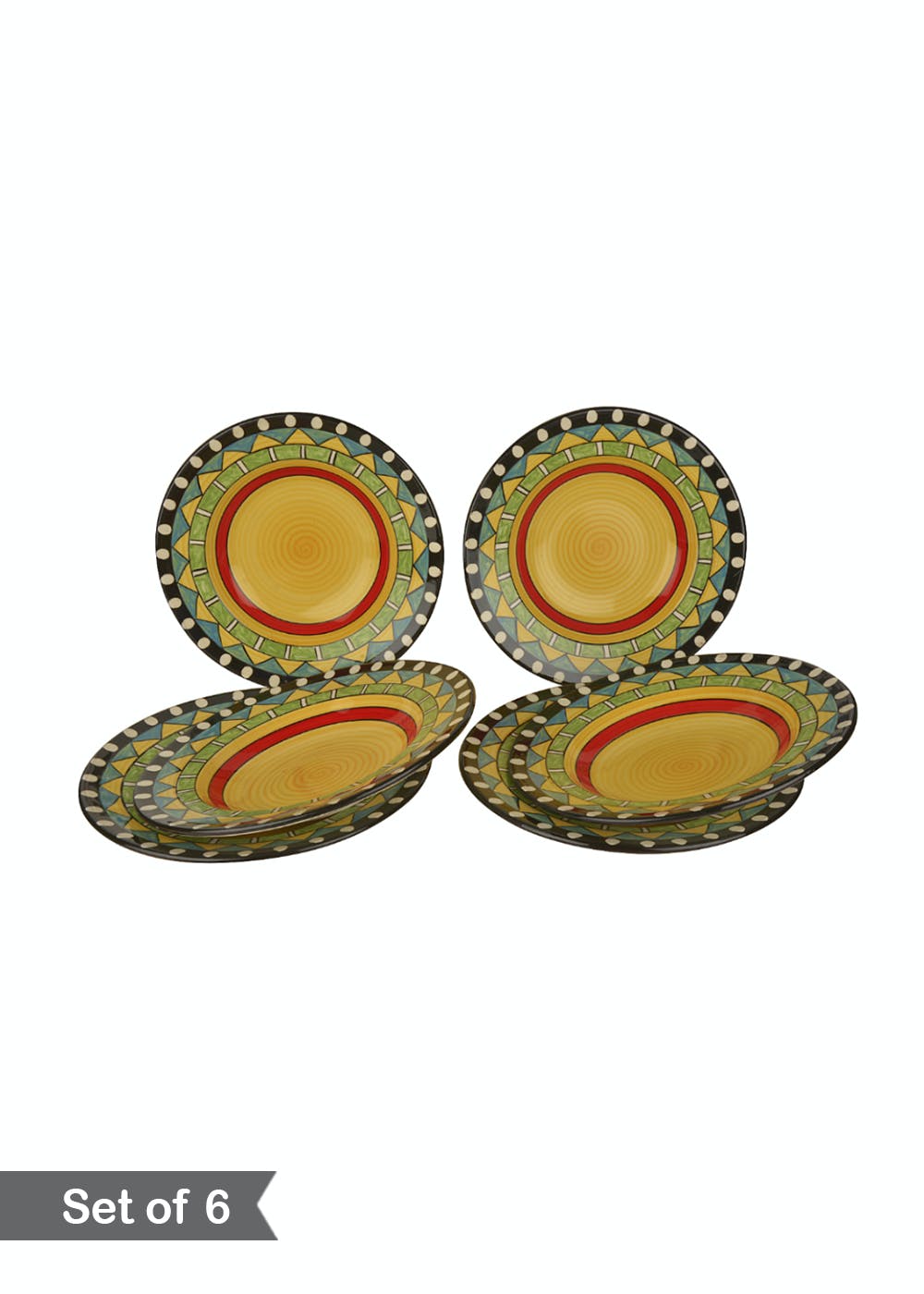 Get Multicolor Hand Painted Ceramic Pasta Plates - Set of 6 at ₹ 2995 ...