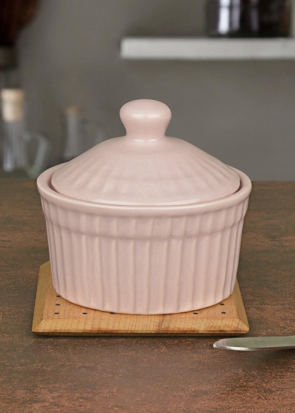 Get Onion Pink Glazed Ceramic Butter Pot with Lid at ₹ 545 | LBB Shop