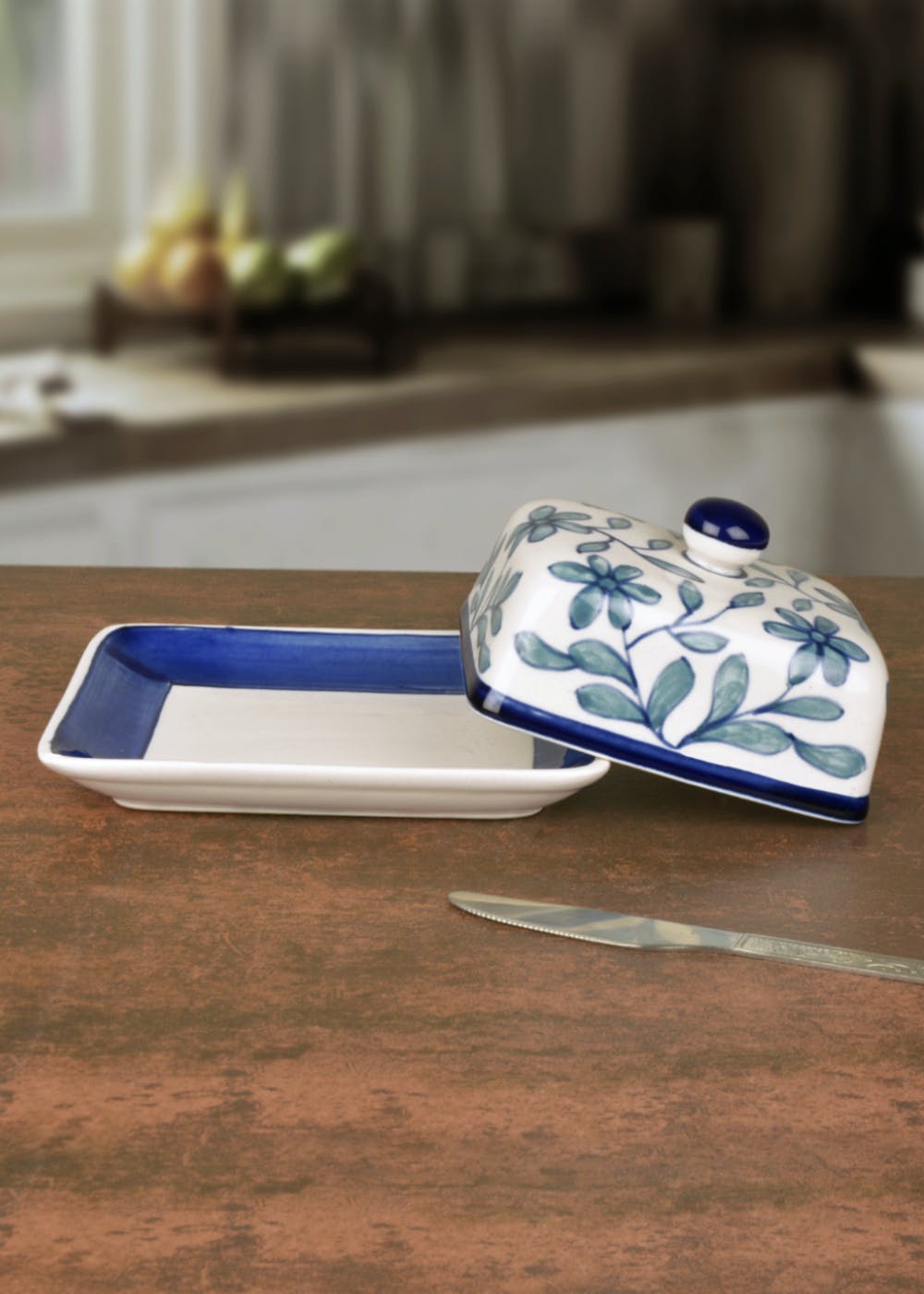 Get Hand Painted Ceramic Butter Dish with Lid at ₹ 990 | LBB Shop