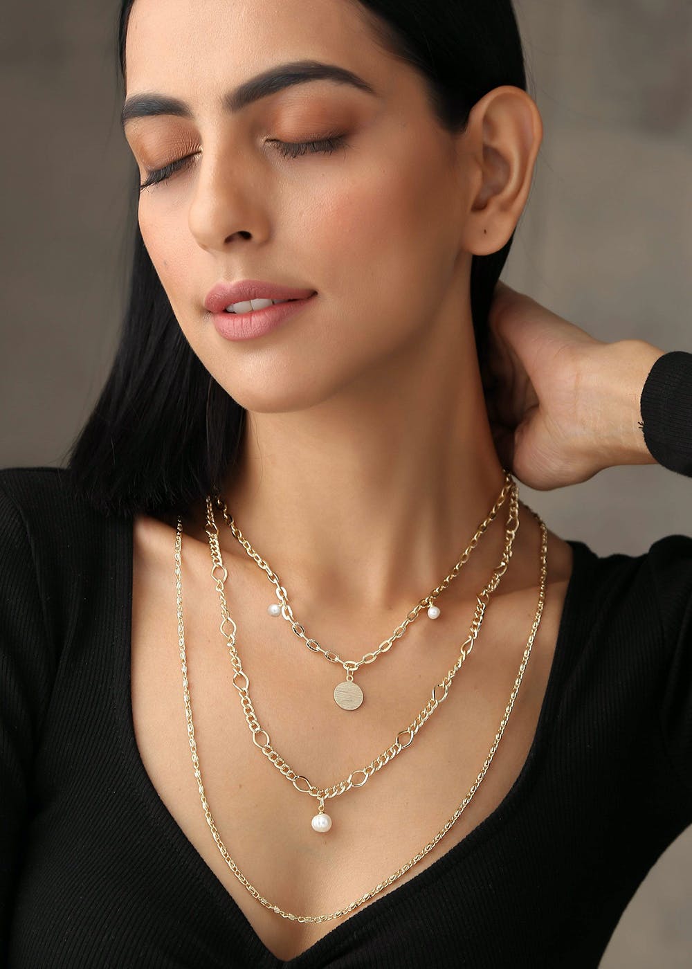 Get Darcy Multi Layered Necklace at ₹ 950 | LBB Shop