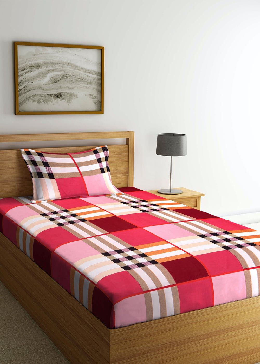 Get Geometric Cotton Blend Single Bedsheet Set at ₹ 647 | LBB Shop