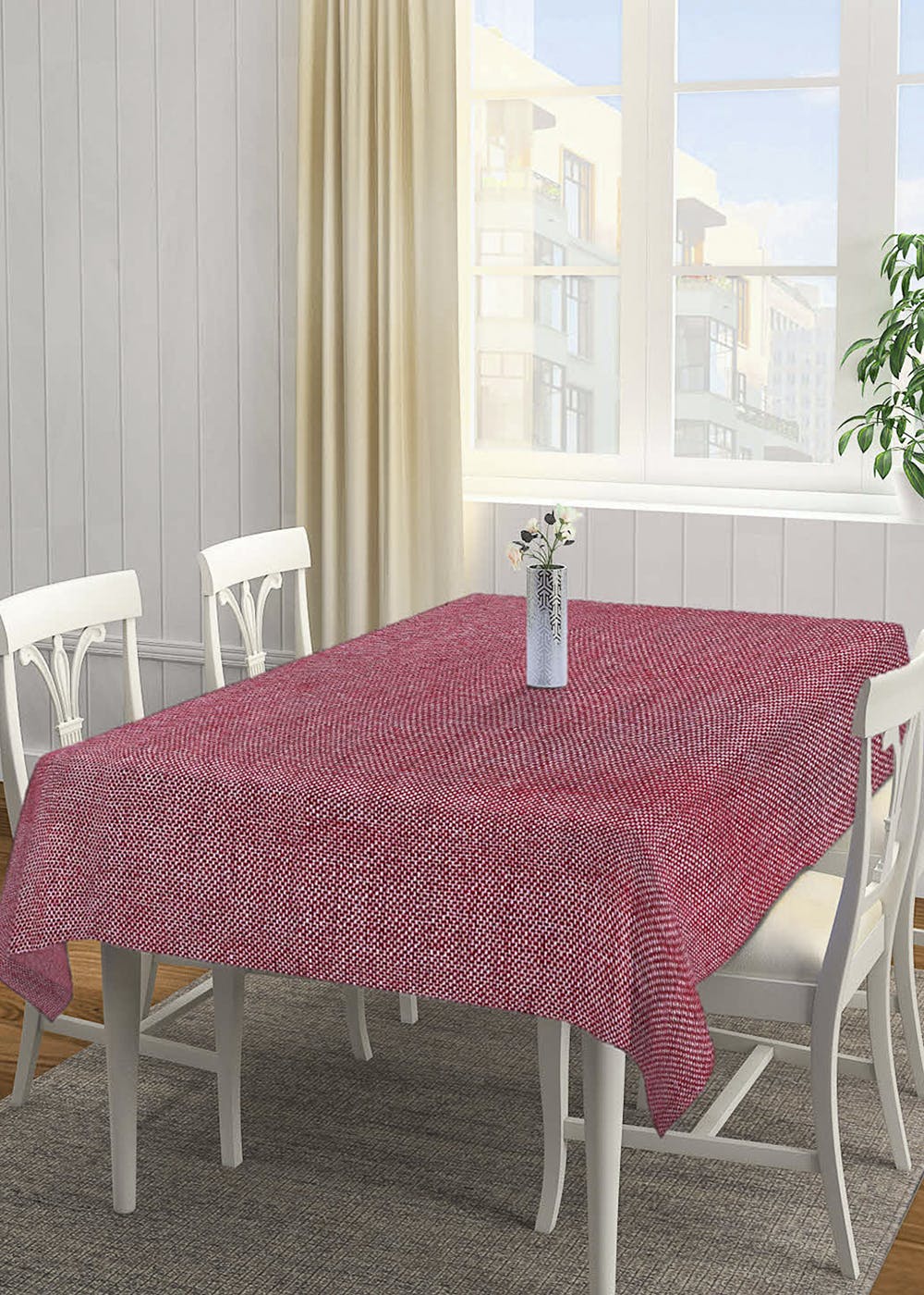 Get Red Woven Design 6 Seater Rectangular Table Cover at ₹ 749 | LBB Shop