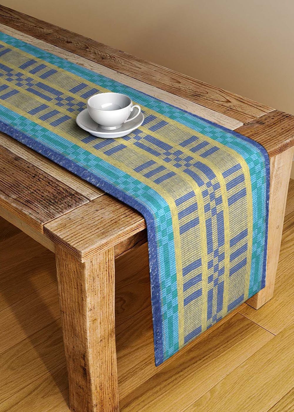 Get Blue Geometric Print Table Runner at ₹ 399 | LBB Shop
