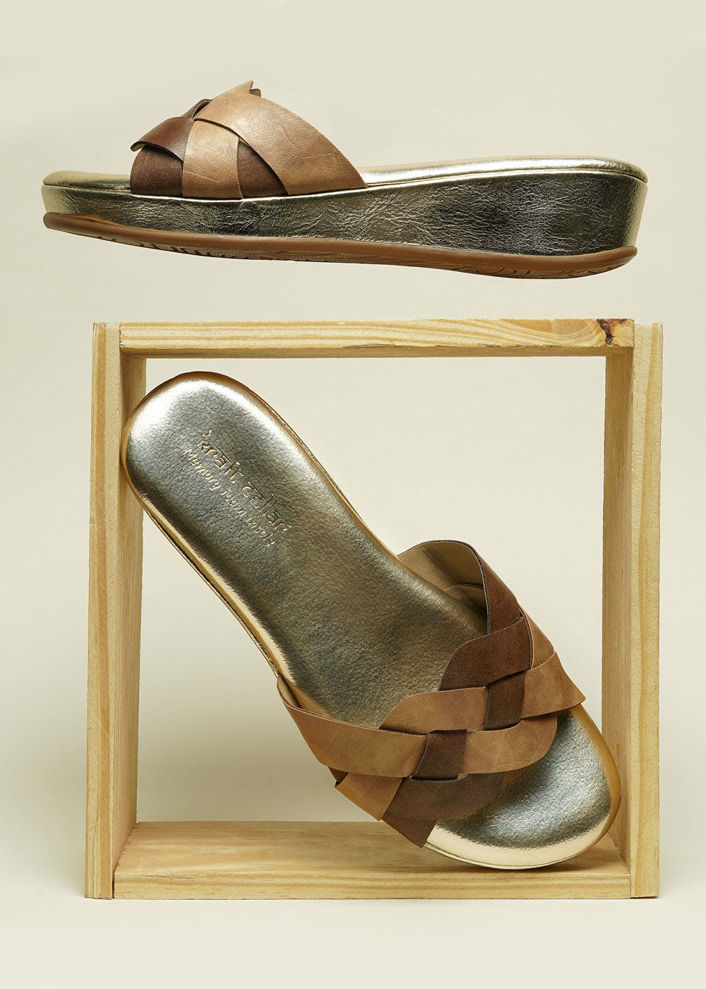 Get Brown Hue Braided Strap Platforms at ₹ 1599 | LBB Shop