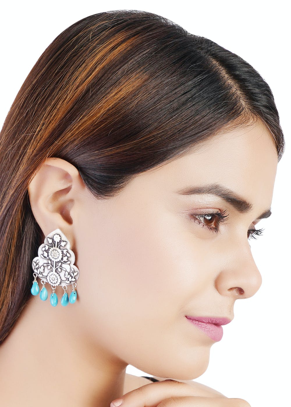 Get Bead Embellished Oversized Ear Studs at ₹ 1200 | LBB Shop
