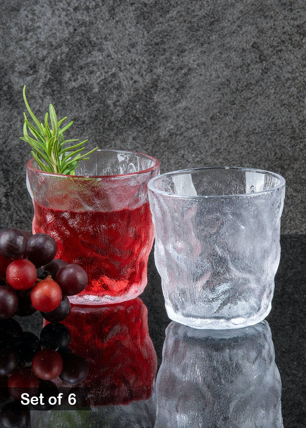 Get Embossed Pattern Glass Tumbler - Set Of 6 at ₹ 782 | LBB Shop