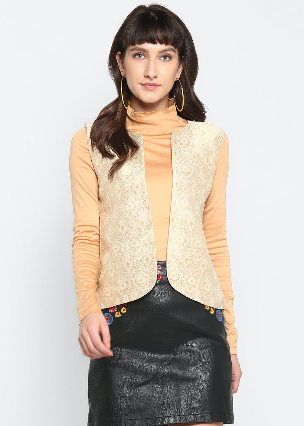 Get Intricate Motif Detail Golden Jacket at ₹ 849 | LBB Shop