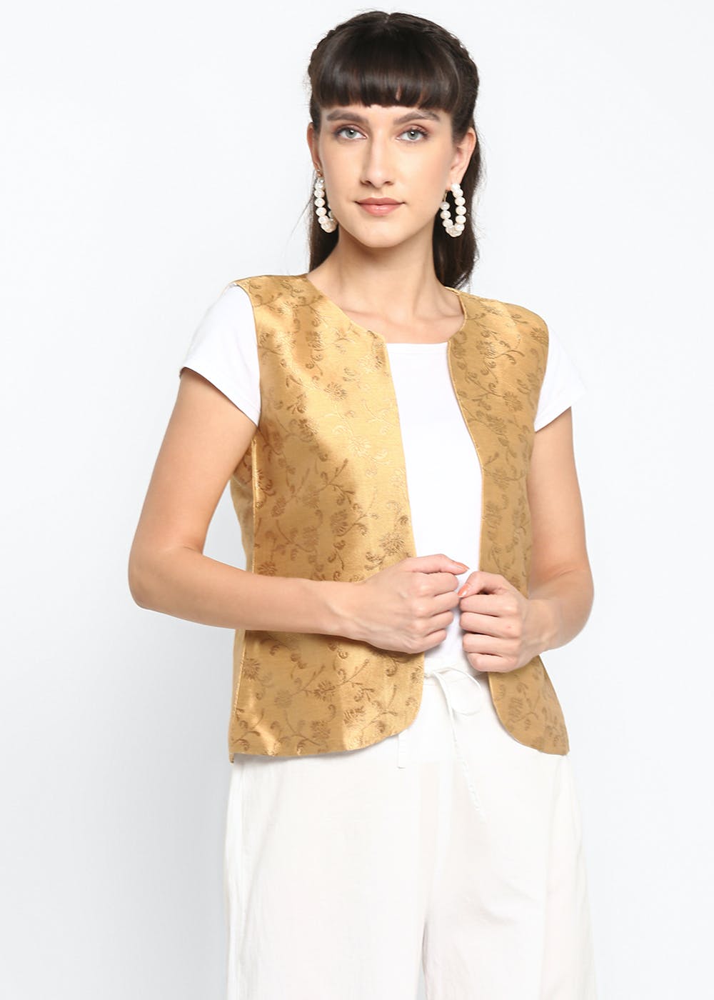 Get Floral Printed Golden Jacket at ₹ 849 | LBB Shop