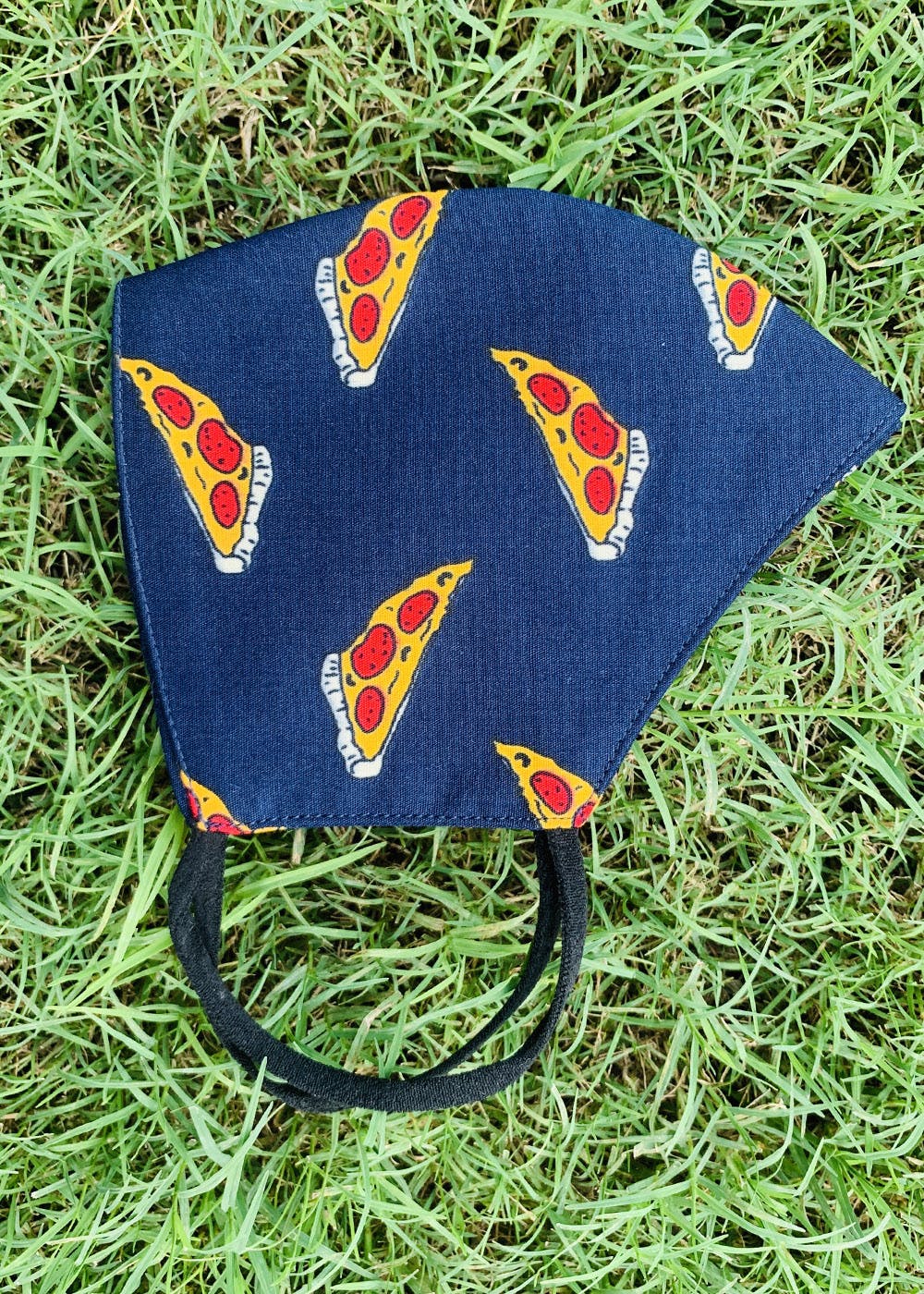 Get Pizza Slice Printed Denim Mask at ₹ 242 | LBB Shop