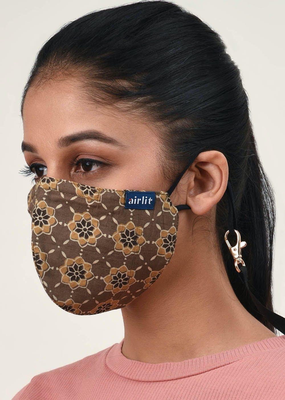 Get The Iris Lane Ajrakh Hand Block Printed Mask at ₹ 749 | LBB Shop