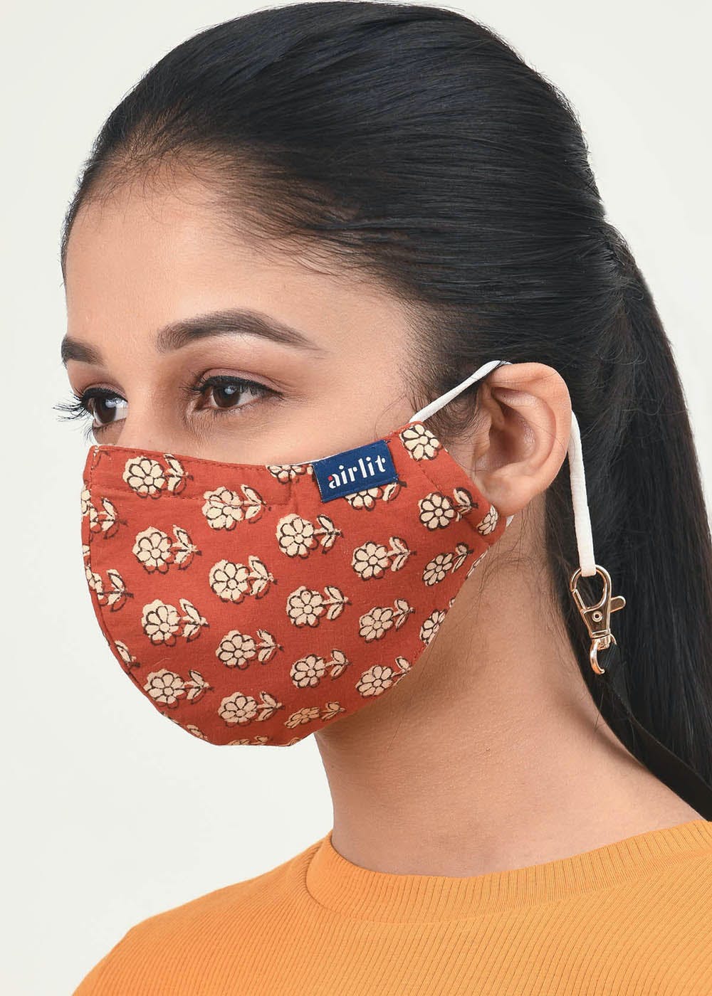 Get The Tulipa Bagru Hand Block Printed Mask at ₹ 599 | LBB Shop