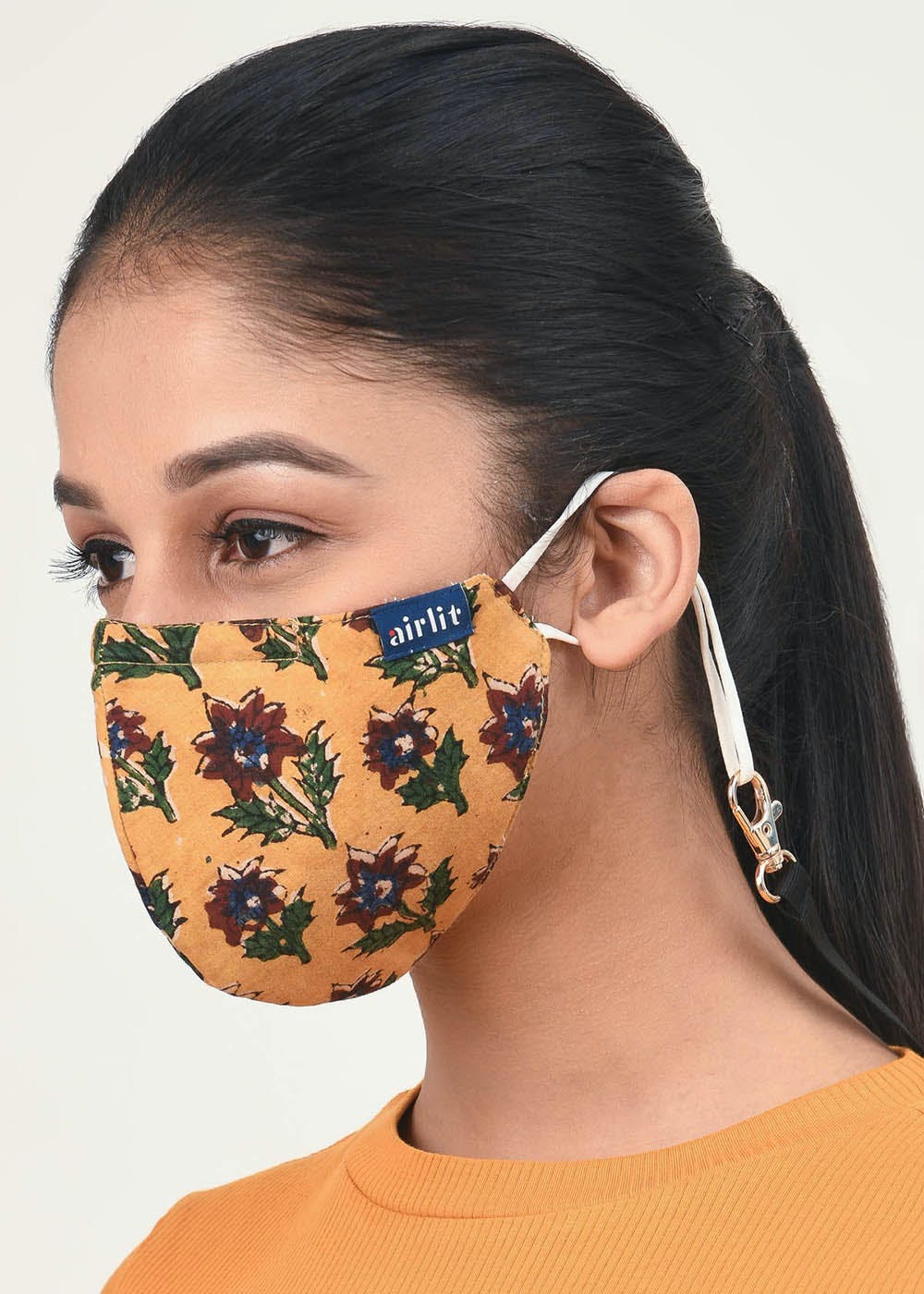 Get The Buttercup Bagru Hand Block Printed Mask at ₹ 599 | LBB Shop