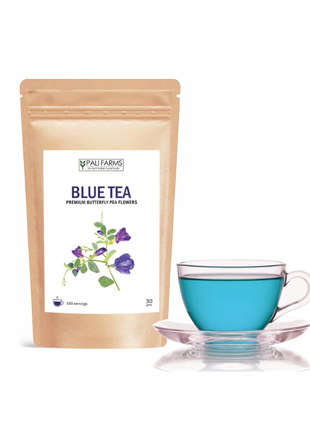 Get Blue Tea - Premium Butterfly Pea Flowers -30 gms at ₹ 299 | LBB Shop