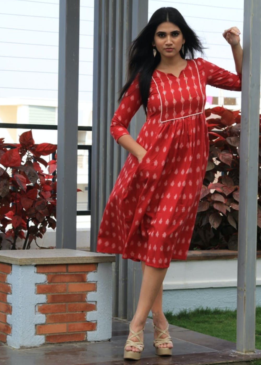 Get Embroidered Yoke Detail Ikart Dress at ₹ 2499 | LBB Shop