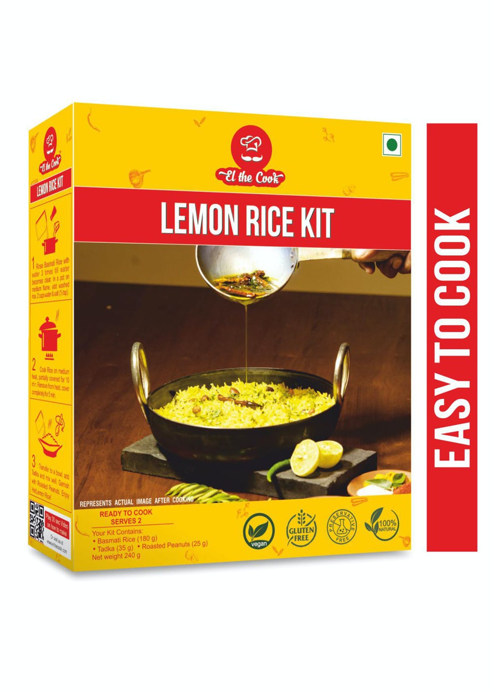 Get Lemon Rice Kit with Readymade Tadka + Roasted Peanuts (250gm) at ...