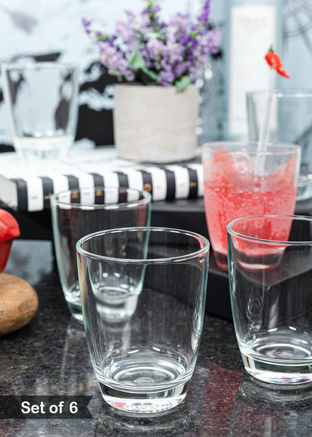 Get Lucky Glass Tumbler (Set Of 6) - 270ml Each at ₹ 454 | LBB Shop
