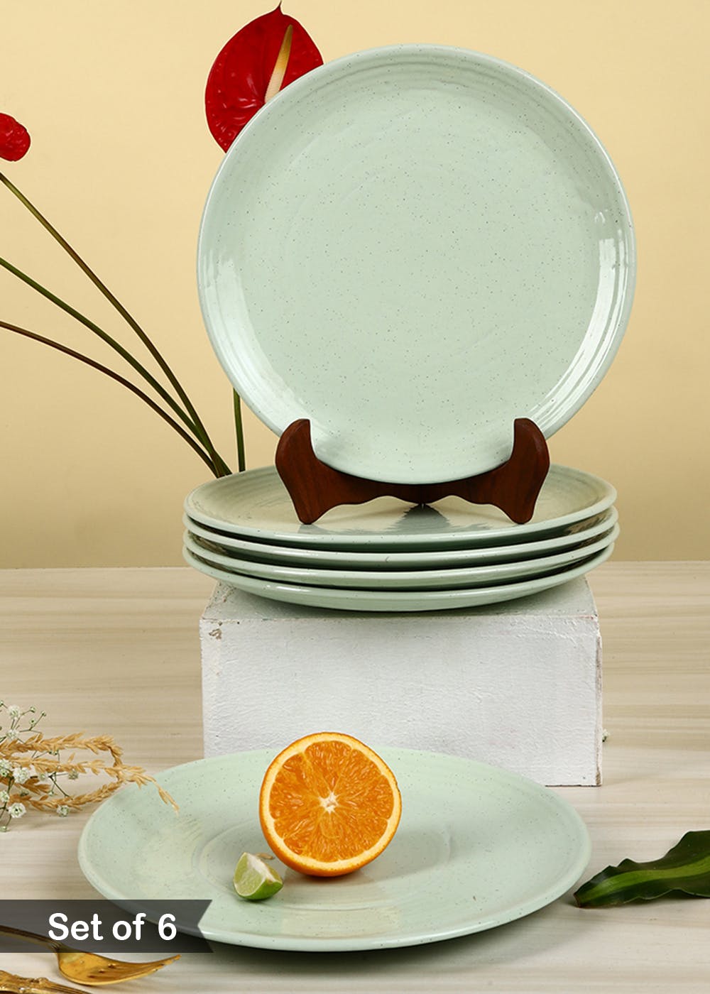Get Handmade 7 inches Lemon Grass Quater Plates (Set of 6) at ₹ 2430 ...