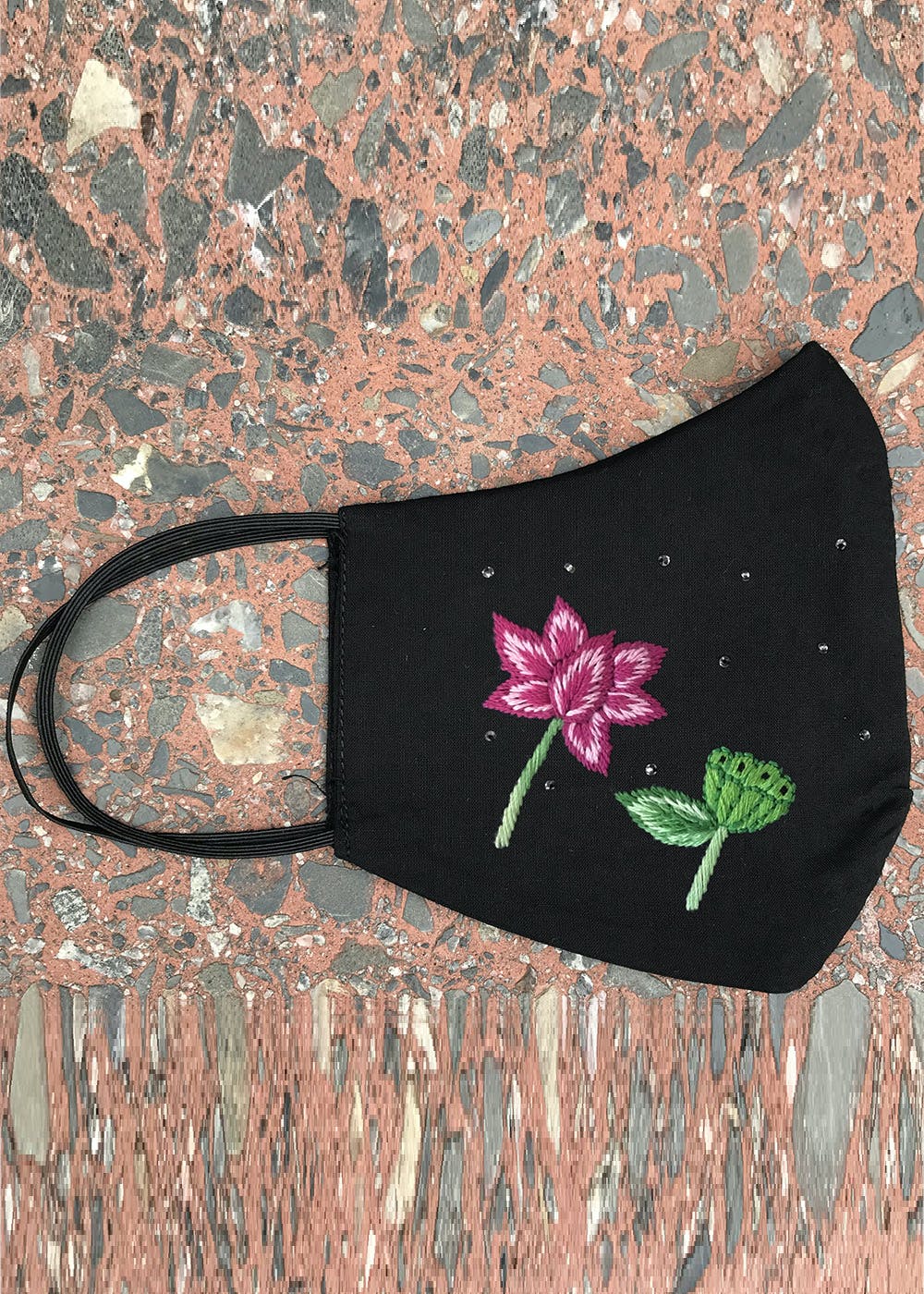Get Hand Embroidered Lotus Pond At Night Mask at ₹ 155 | LBB Shop
