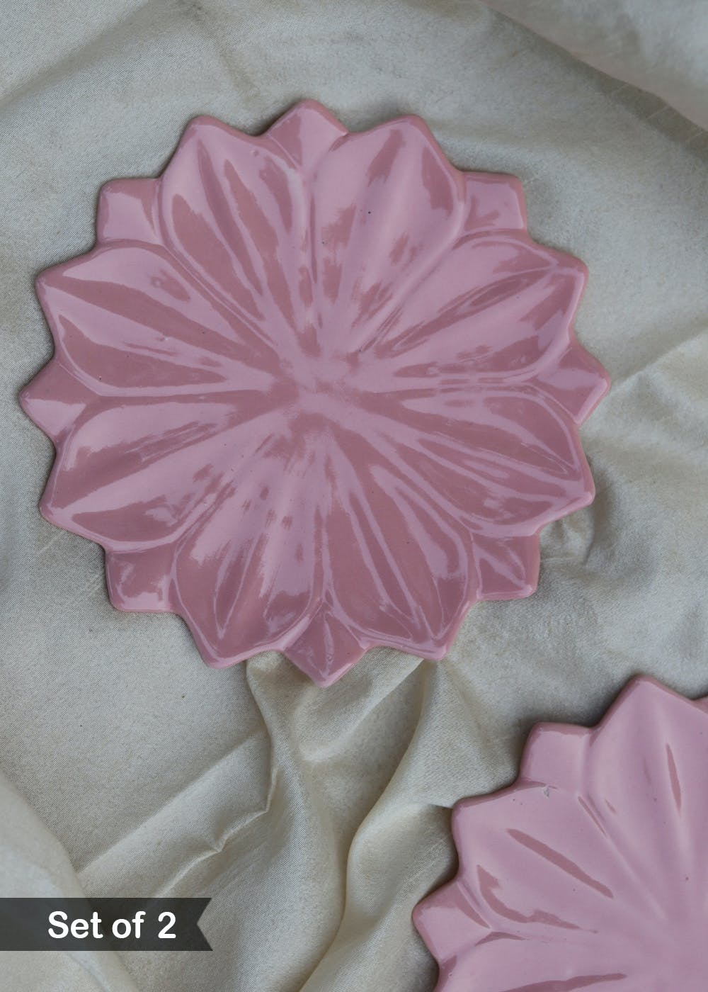 Get Lotus Pink Plate - Set of 2 at ₹ 1299 | LBB Shop