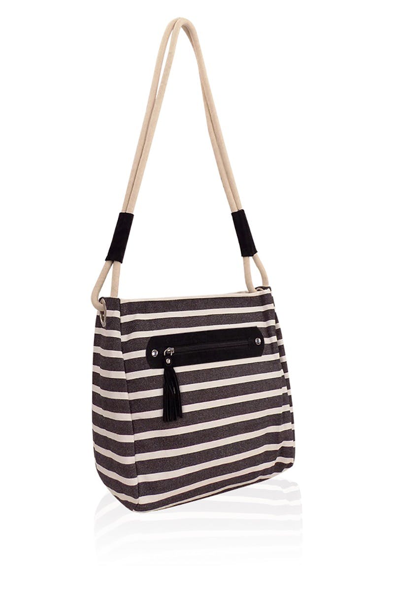 Get BagTrendz Women's Striped Canvas Shoulder Bag at ₹ 1125 | LBB Shop