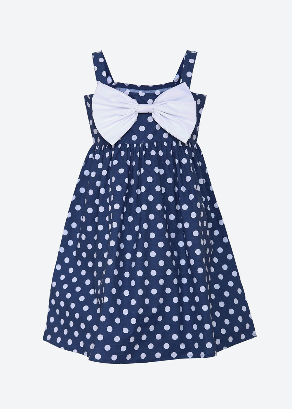 Get Big Bow Embellished Blue Polka Dots Dress at ₹ 769 | LBB Shop