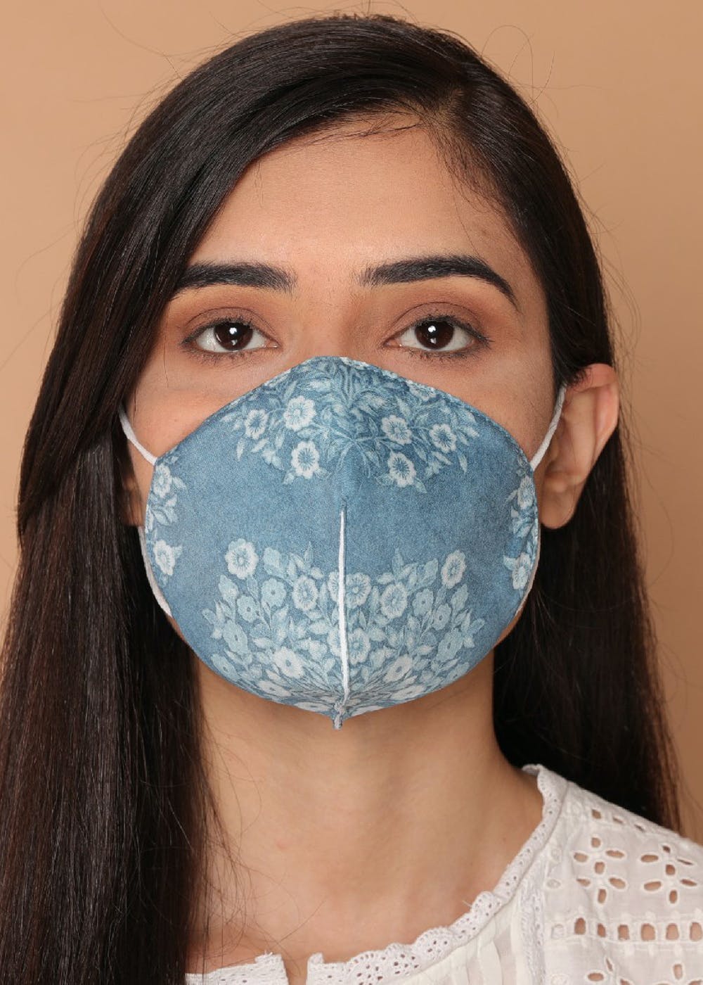 Get Blue Floral 3-Ply Modal Satin Mask at ₹ 649 | LBB Shop