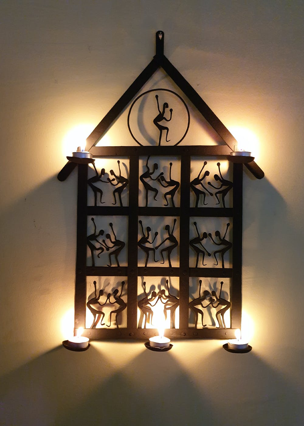 Get Wrought Iron Tribal Pentagon Diya Holder at ₹ 3500 | LBB Shop