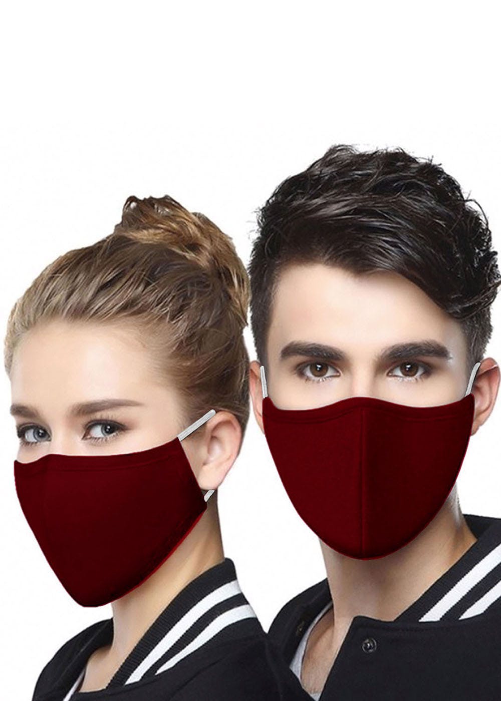 Get 2 Layer Pack Of 3 Reusable Maroon Masks at ₹ 289 | LBB Shop