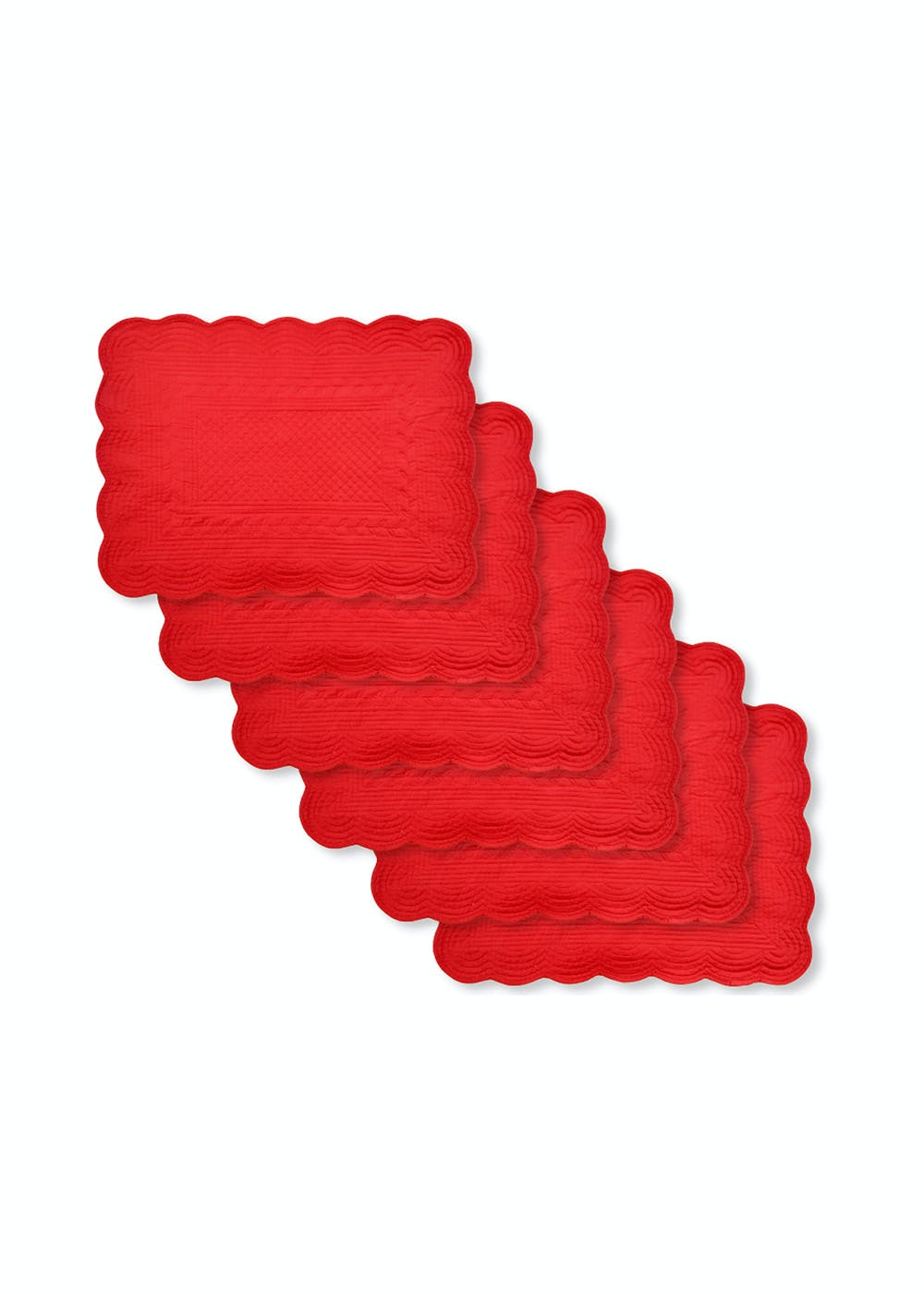 Get Quilted Cotton Red Placemat (Set of 6) at ₹ 890 | LBB Shop