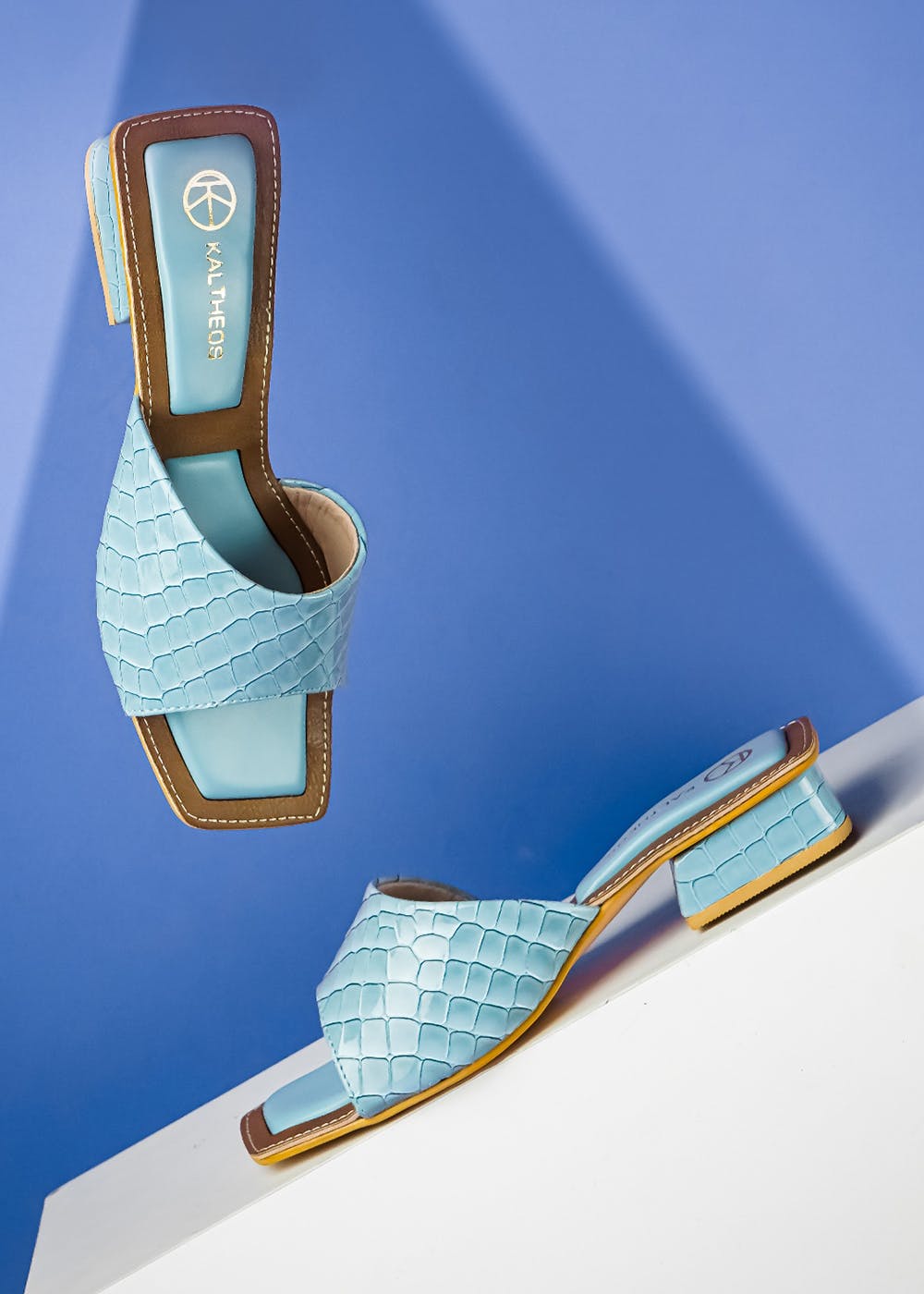 Get Solid Croc Design Block Heels at ₹ 2100 | LBB Shop