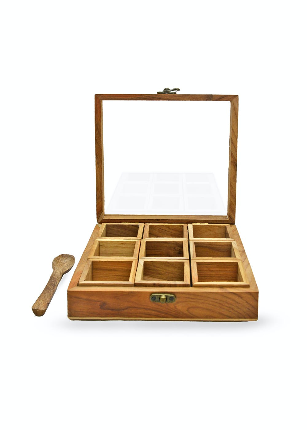 Get Masala Box with 9 Square Compartments (with spoon) at ₹ 1499 | LBB Shop